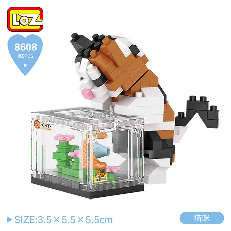 LOZ Cute Car Series Кошка Микро Сборные Блоки Игрушка Для Детей С 160 Деталями Образовательный Набор