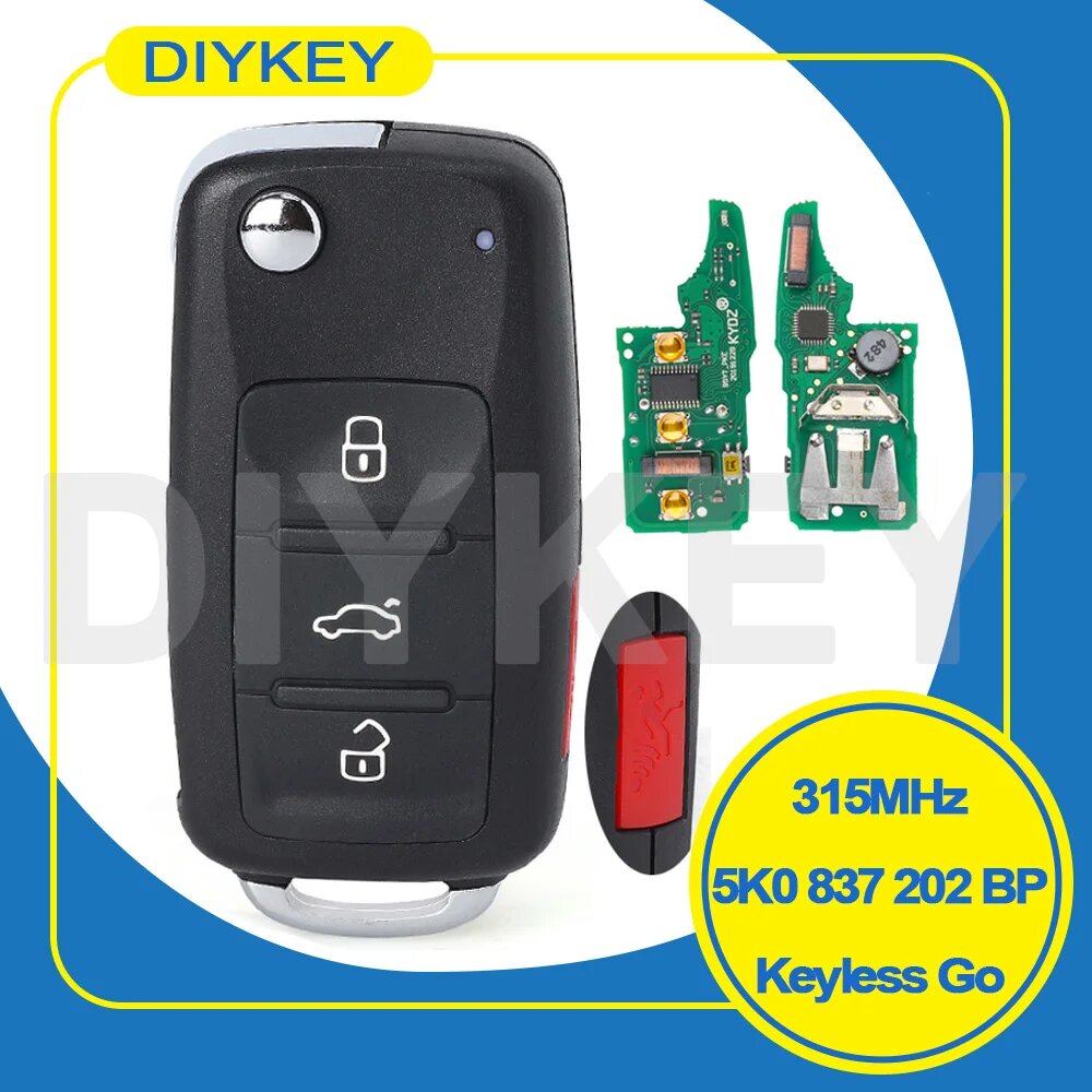 Keyless Go брелок для VW Jetta Passat 2015-2019, 5K0837202BP, 1 Piece