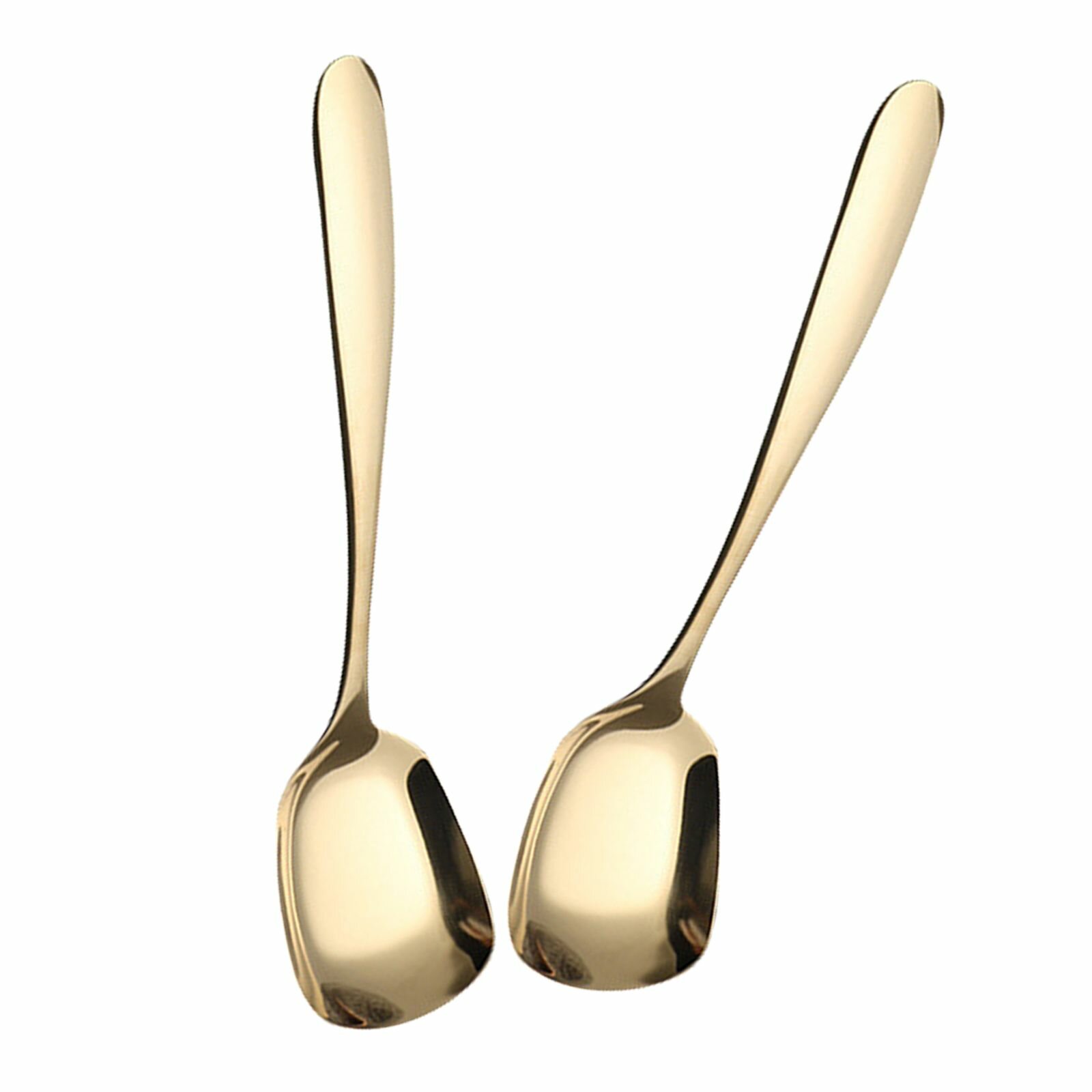 Набор из 2 современных ложек с квадратной головкой нержавеющей стали для качественной жизни