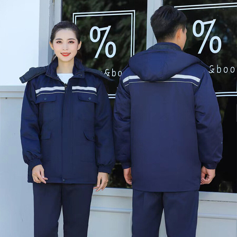 Антистатическая рабочая одежда для мужчин, с возможностью нанесения логотипа, светоотражающая, для авторемонта, обслуживания, электриков, защиты труда, хлопковая куртка, зимняя рабочая одежда