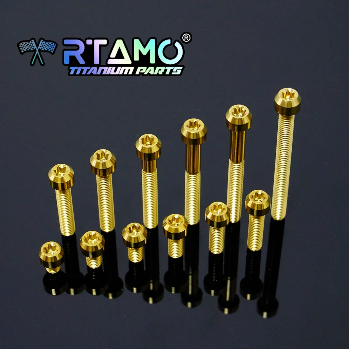 RTAMO титановые болты Torx M5X5/8/10/12/15/20/25/30/35/40/45/50 мм Gold (1pc), M5X30 mm