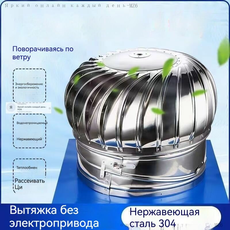 Турбодефлектор нержавеющая сталь, дефлектор для вентиляции, диаметр 250 мм