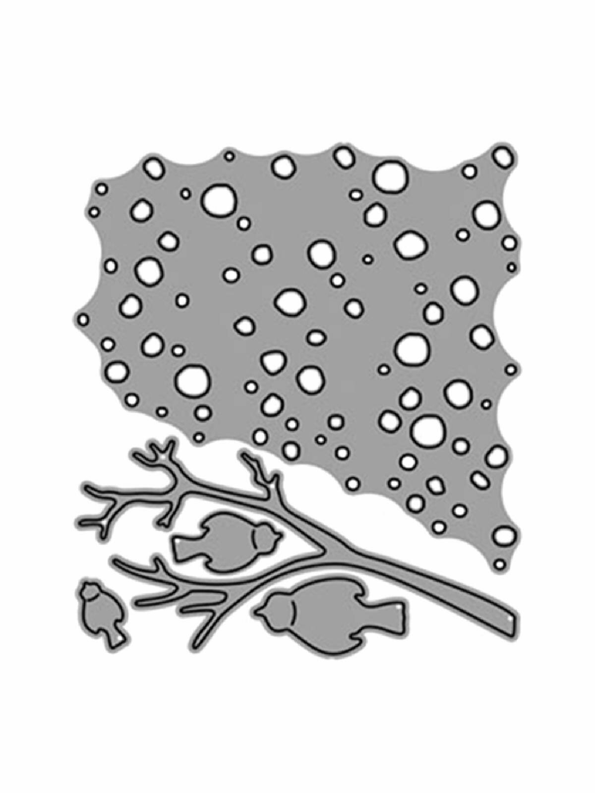Трафарет для резки металла в виде ветки дерева, изысканный шаблон для тиснения в стиле скрапбукинга