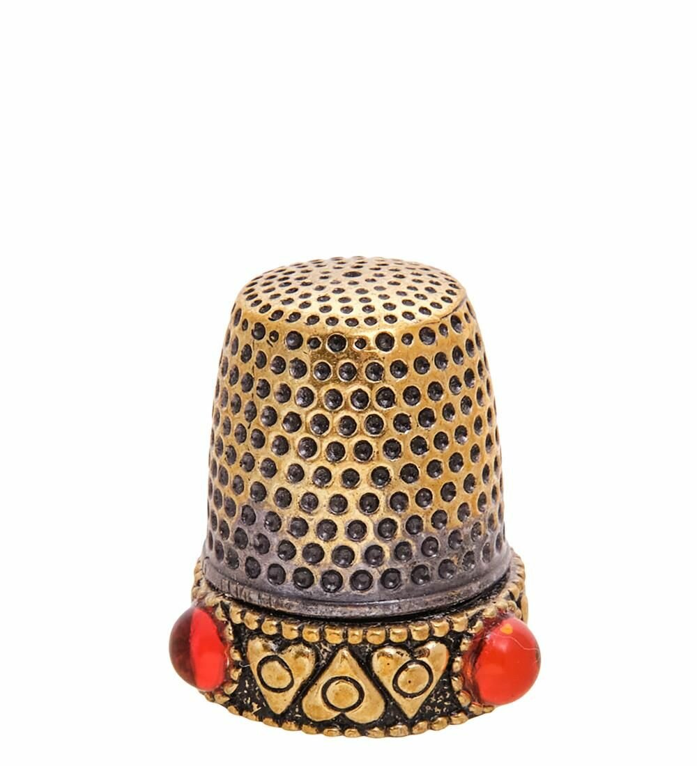 Наперсток Народные Промыслы "Кольцо", металл, латунь, янтарь