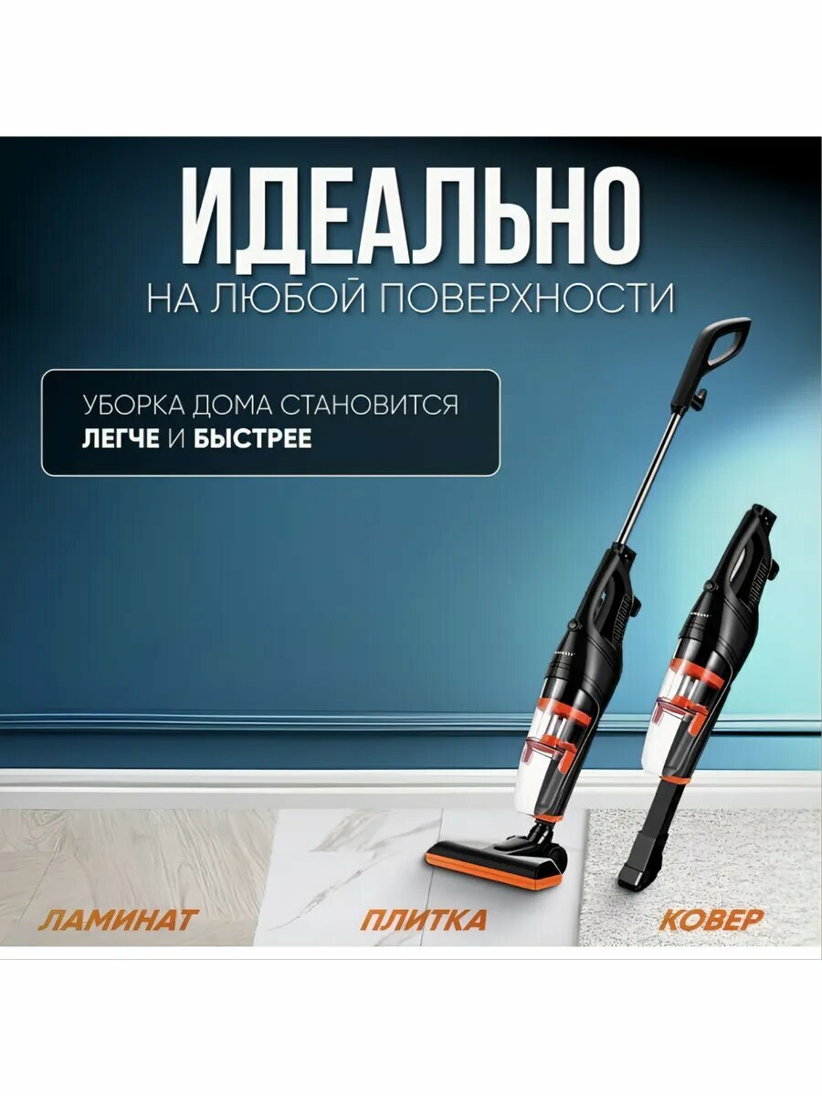 Встраиваемый пылесос SK-13036 с контейнером 1 л для сухой уборки, мощностью 3000 Вт и радиусом 180 м.