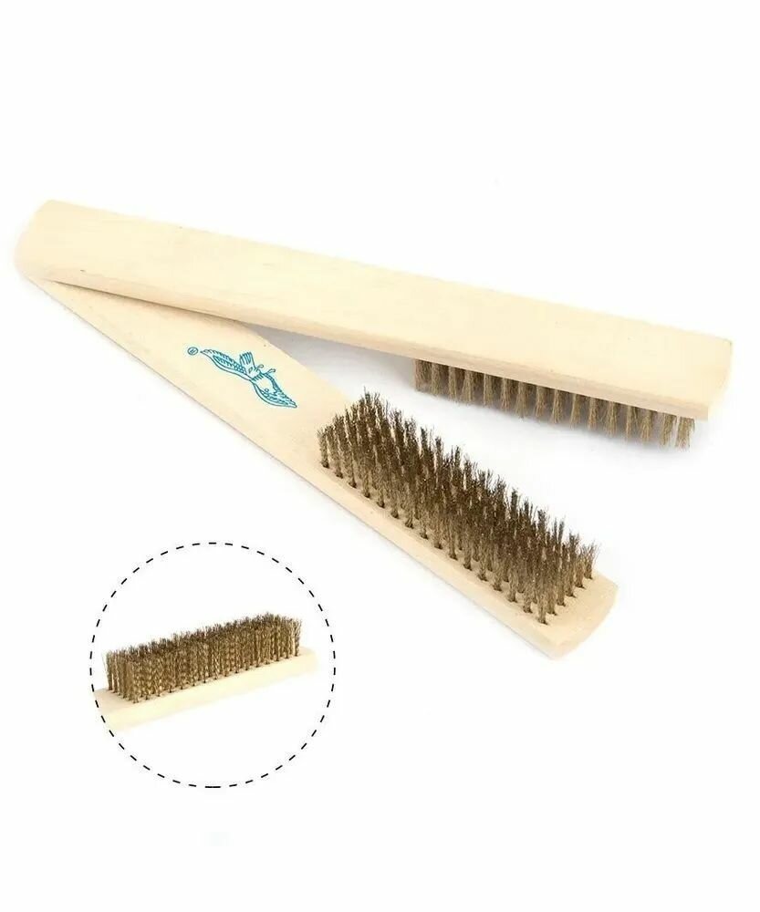 Щетка металлическая 6-рядная с деревянной ручкой LY0678