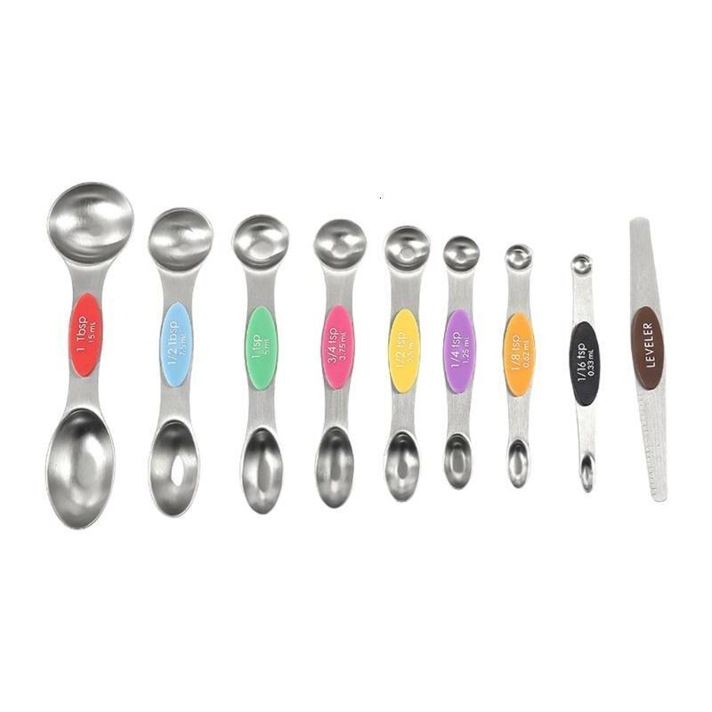 Набор измерительных ложек из нержавеющей стали, 9 шт, Красочный набор из 9 частей