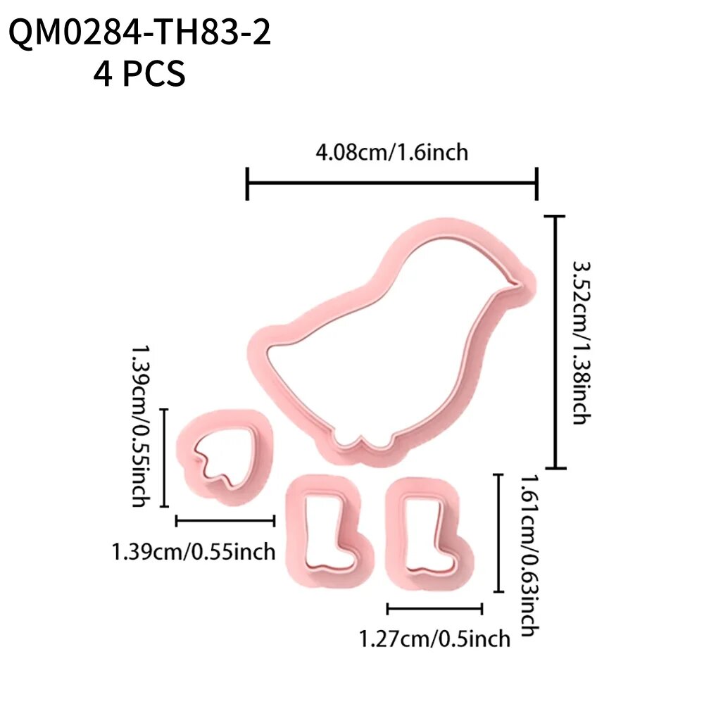 Формы для лепки из полимерной глины "Цыпленок", розовый, PLA QM0284-TH83-2