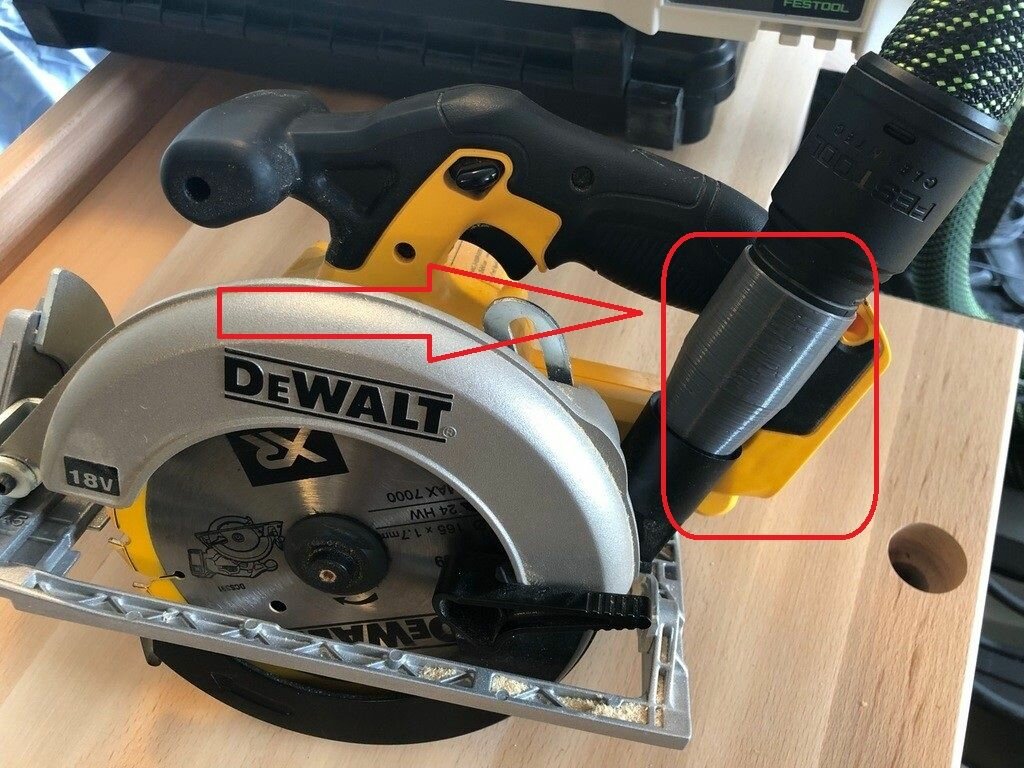 Адаптер пылеотвода на пилу Dewalt к шлангу Festool