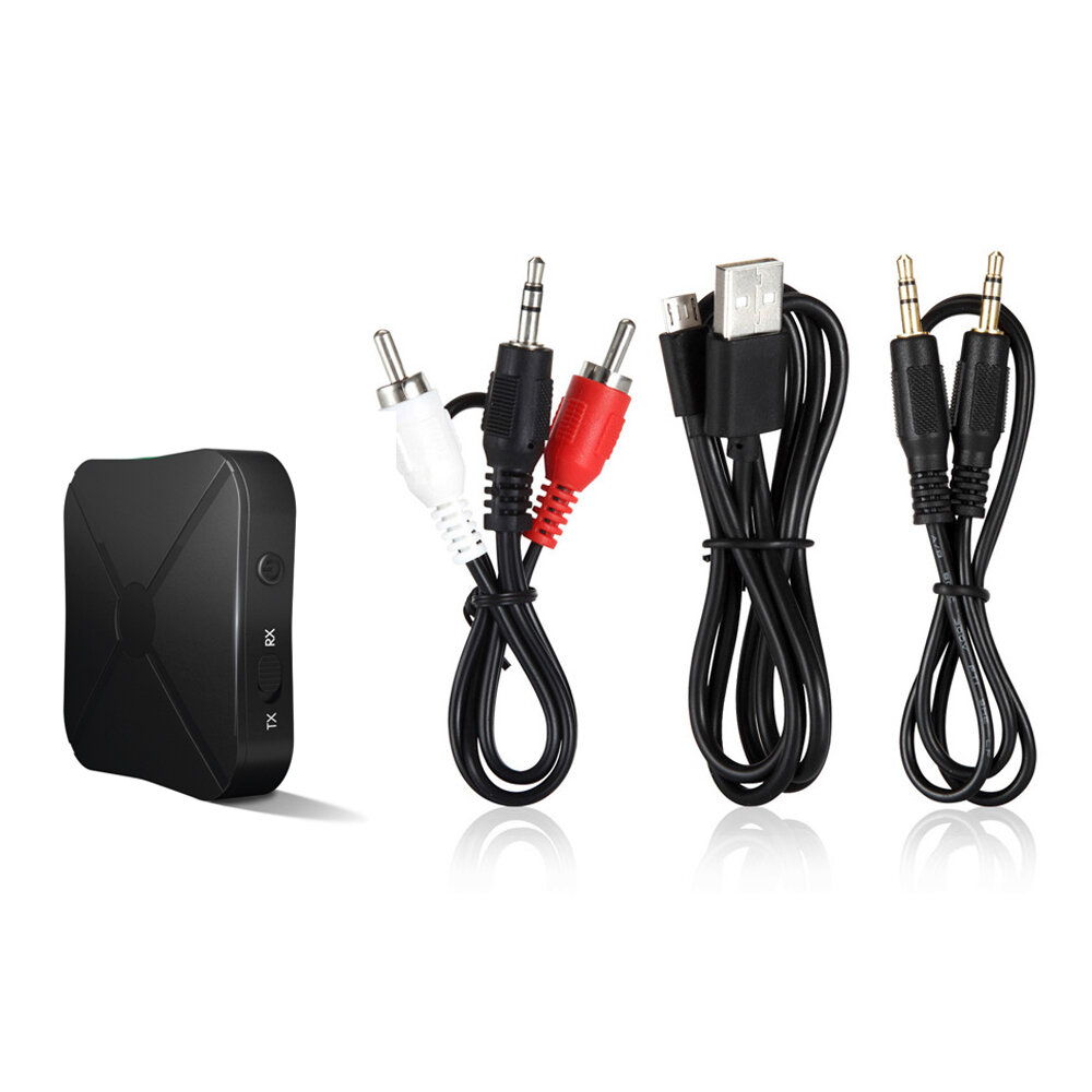 KN319 2 в 1 Bluetooth Трансмиттер Приемник Адаптер для Музыки 3.5mm AUX для ТВ Наушников, Черный, Bluetooth 4.2, Протоколы A2DP AVRCP, Дистанция 10м, Батарея 200mAh, Время Работы 5-6ч, Размер 4.4*4.4*1.2cm, Вес 18g