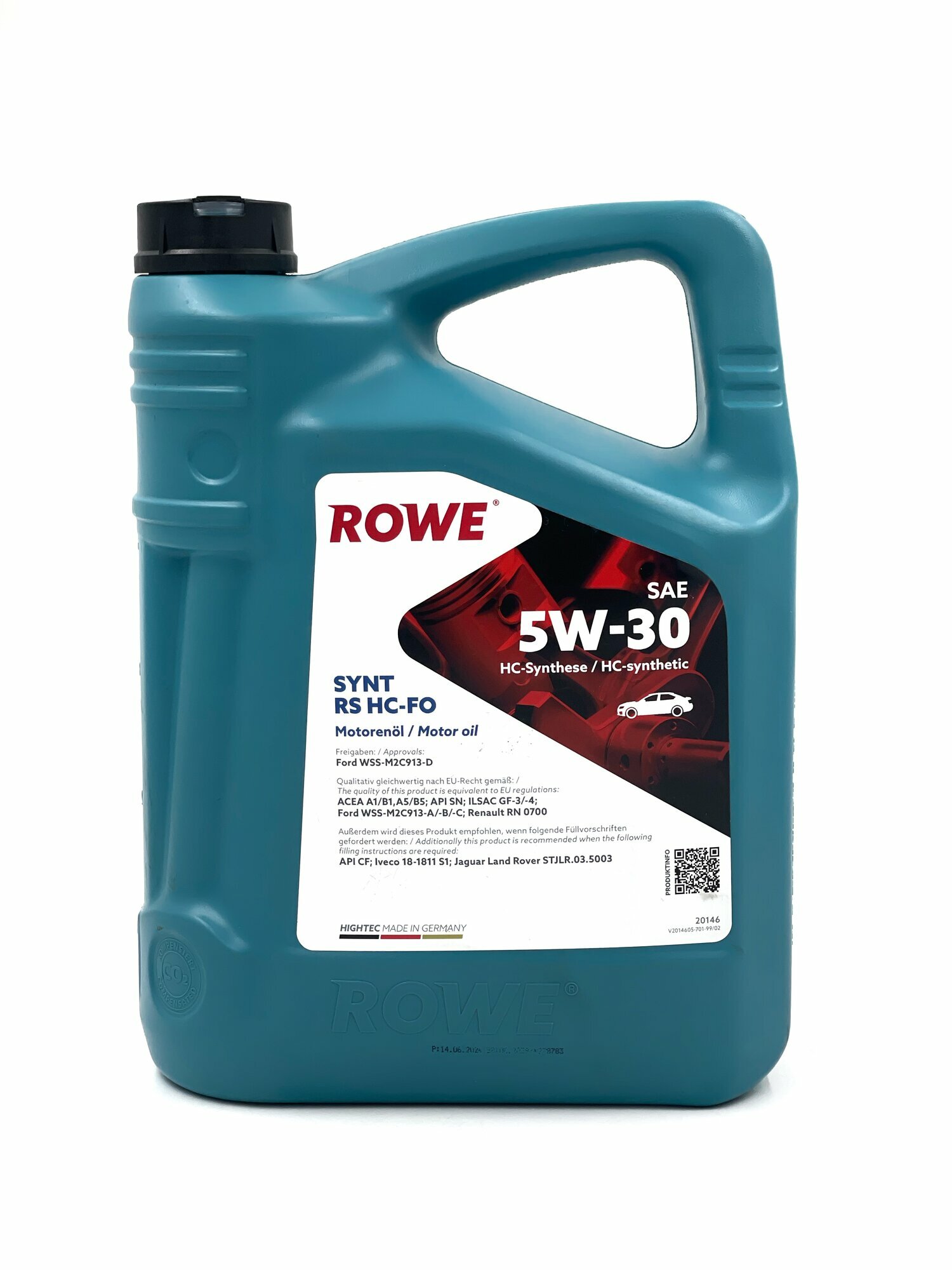 Масло моторное Rowe Synt RS HC-FO, 5w-30 , синтетическое, 5 литров