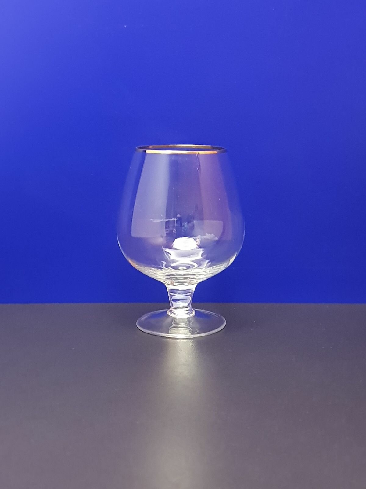 Бокал винный, стекло, золоченая обводка, 250 мл, винтаж СССР, 70-80е гг.