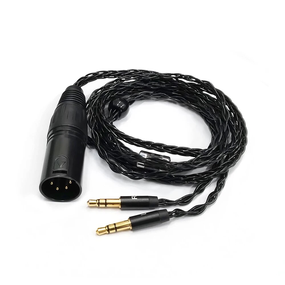 Серебрянный балансный аудиокабель VZONIS для HIFIMAN Sundara/Ananda/HE1000se/HE6se