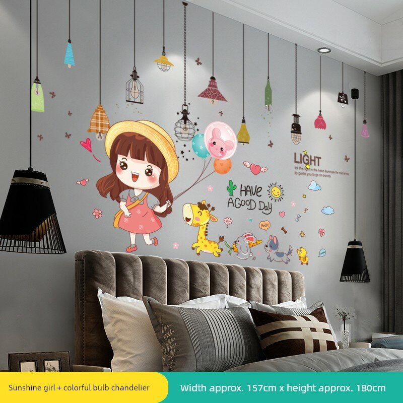 Наклейки на стену для спальни, уютные, самоклеящиеся, для декора стены у кровати, фоновые обои для девичьей комнаты,