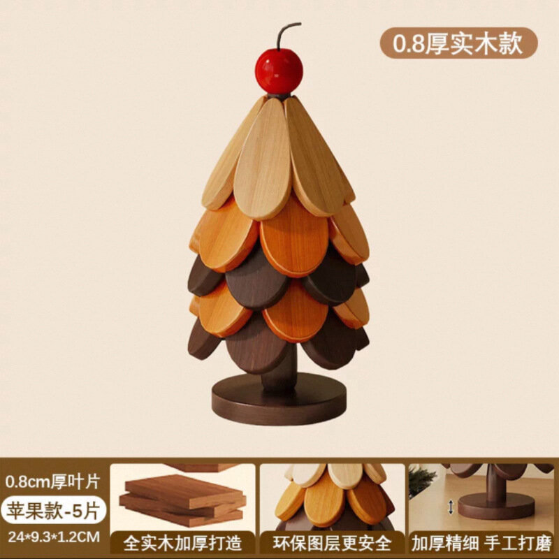 Высококачественный теплоизоляционный коврик для рождественской елки, декор для обеденного стола, деревянный антиожоговый коврик для кастрюль, складной поднос для мисок, оптовая продажа