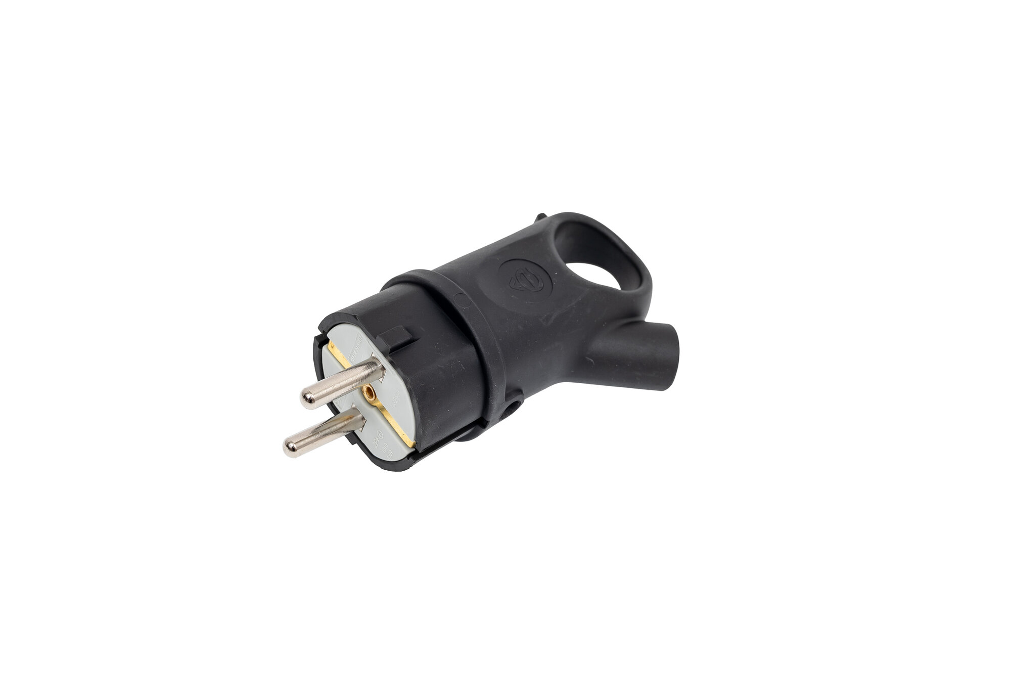 Вилка Systeme Electric MultiSet 2К+З угловая каучуковая 16А/250В IP44 черная MST1102BK