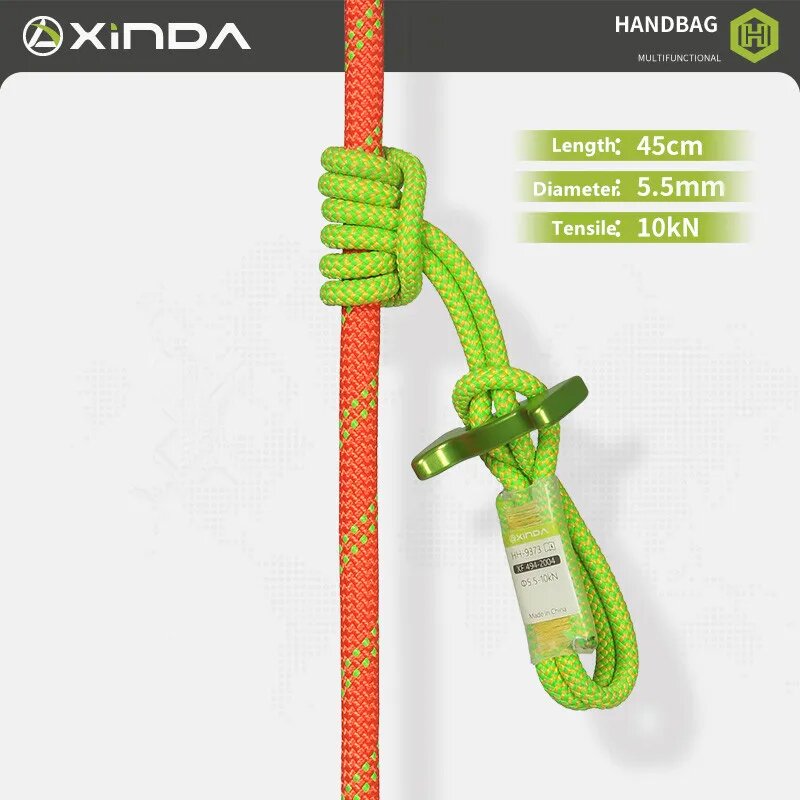XINDA Вспомогательный веревочный узел HH-9373 зеленый нейлон 45 см