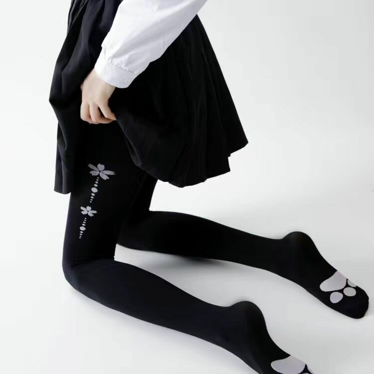 Кошачьи чулки 3D, трехмерные, длинные, милые, в японском стиле, с кошачьими лапками, двумерные, для косплея, аниме, наколенники, лолита, с подкладкой