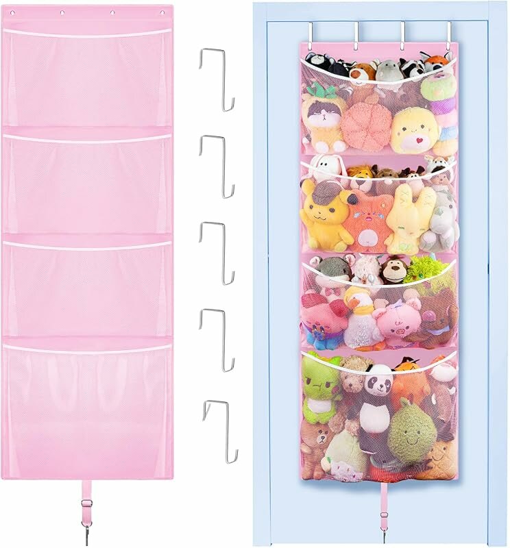 Органайзер для больших мягких игрушек на дверь с металлическим крючком