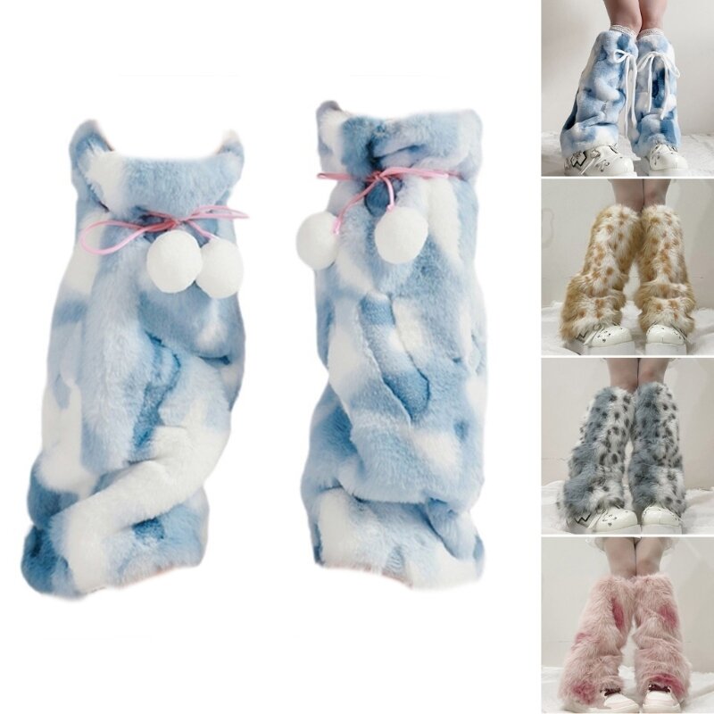 Плюшевый Чехол Для Ног Горячей Девушки-Синяя Кисточка С Цветком