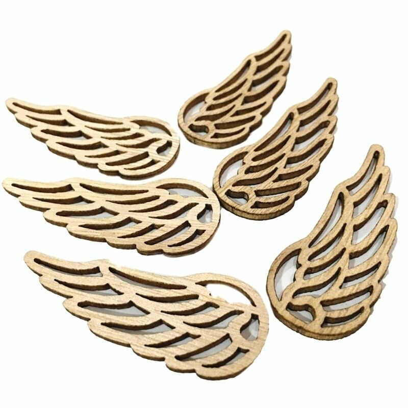 Упаковка из 10 самодельных деревянных полых украшений в виде крыльев ангела-№ 2 шт.