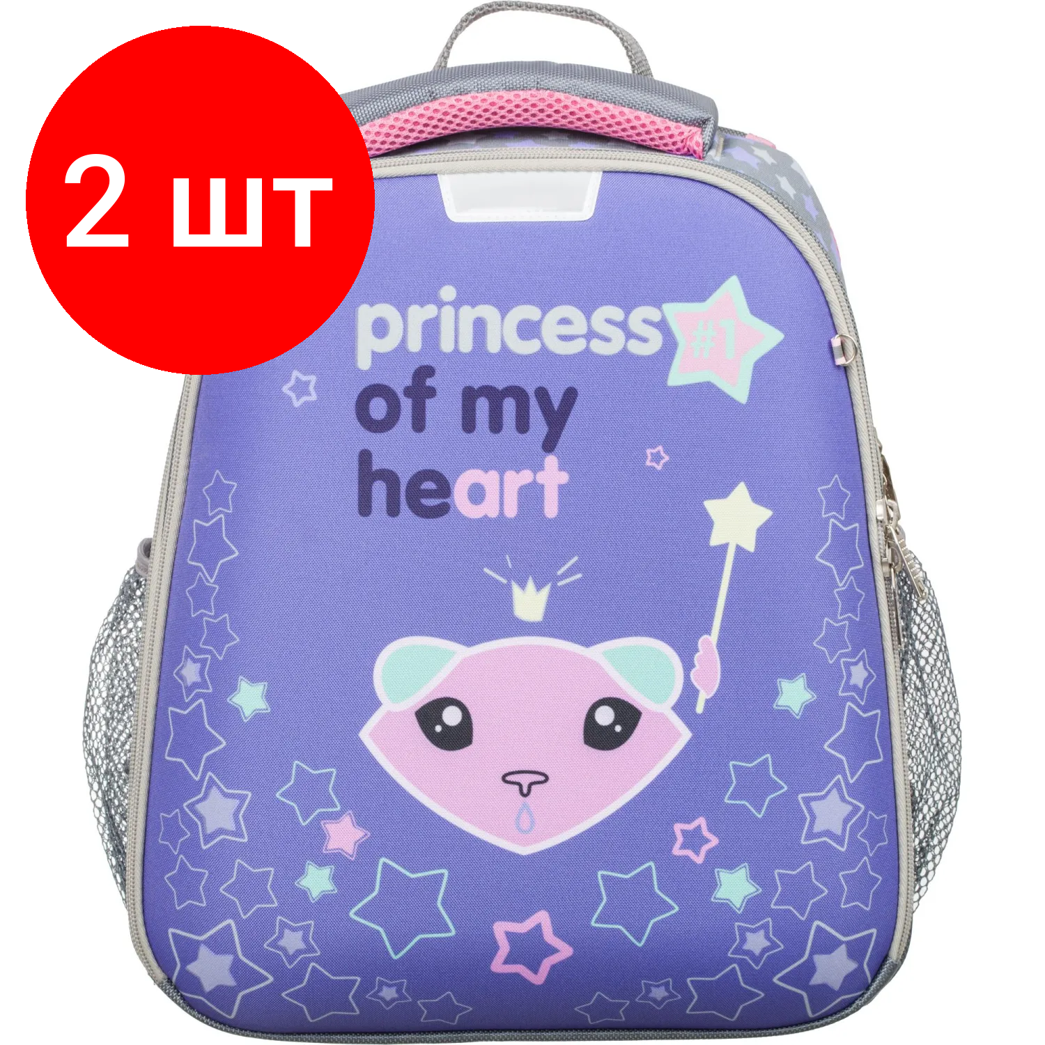 Комплект 2 штук, Ранец №1School Light 700г Princess, 2 отд