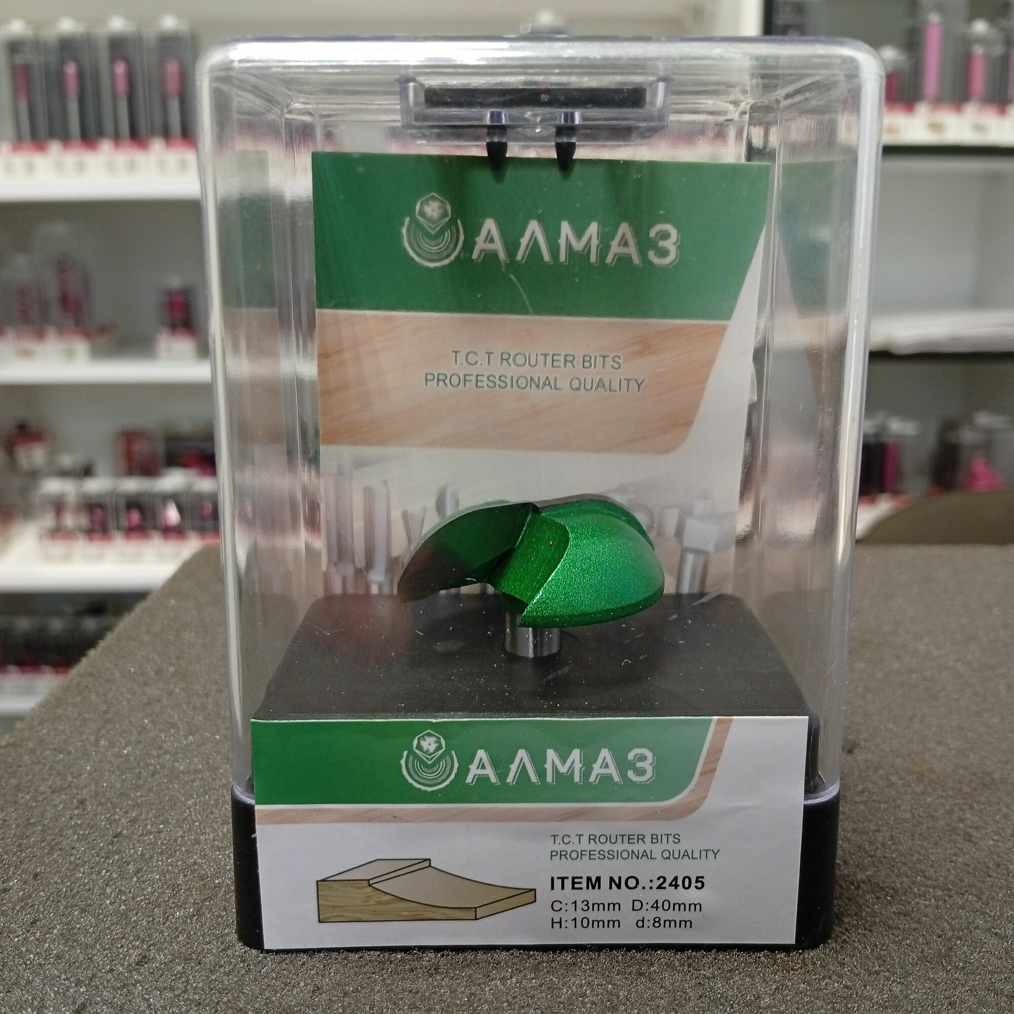 Фреза для фрезеровки фасадов ( псевдофиленка ) алмаз 2405 D:40mm I:10mm d:8mm