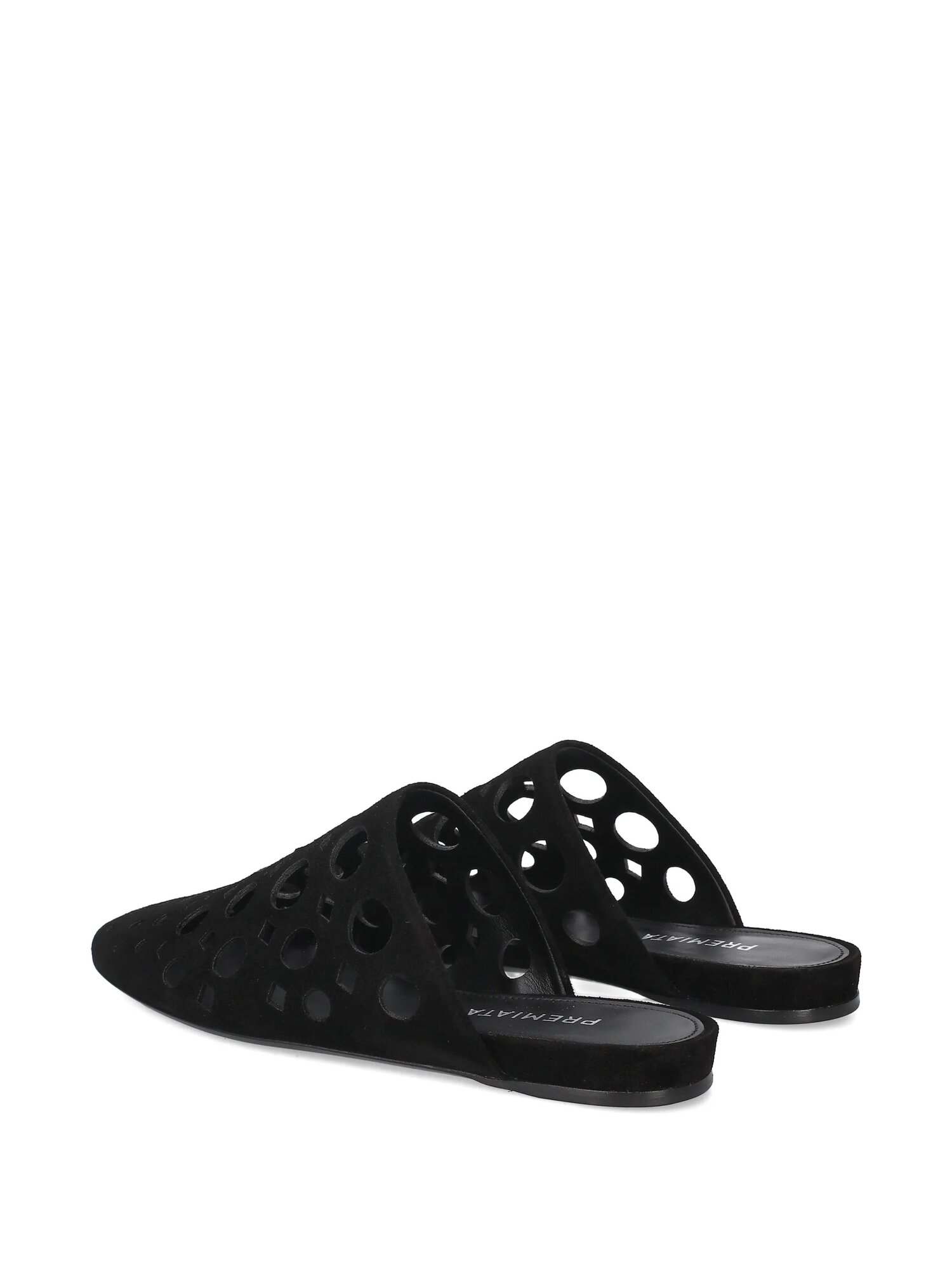 Мюли PREMIATA Cut-out leather mules, размер 36 EU, black/black — фото 1