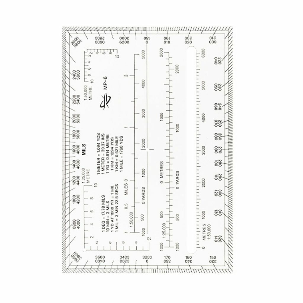 Линейка для геодезии и картографирования площадей вооруженных сил командная линейка MP6