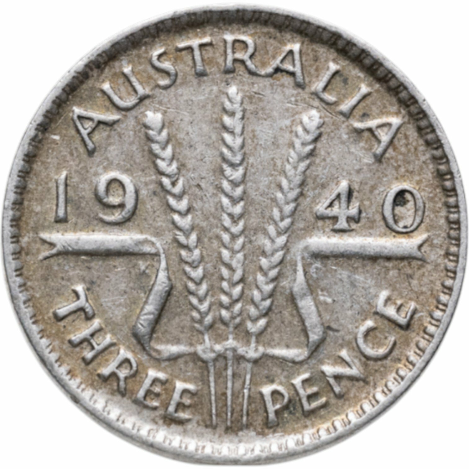 Австралия 3 пенса pence 1940, Серебро 925, в сохранности VF-XF