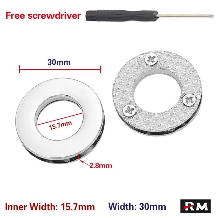 Люверсы с винтом, Аксессуары для сумки из сплава, Застежка, Его также можно использовать для украшения одежды, обуви и головных уборов, Внешний диаметр 30 мм, серебристый, 2 шт