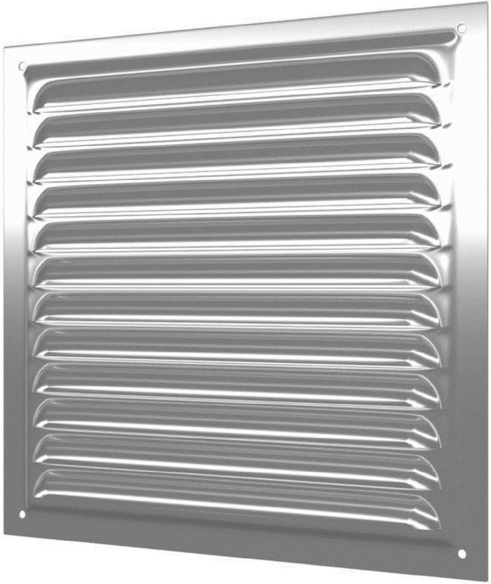 Решетка вентиляционная металлическая 200х200 мм, с сеткой, оцинкованная