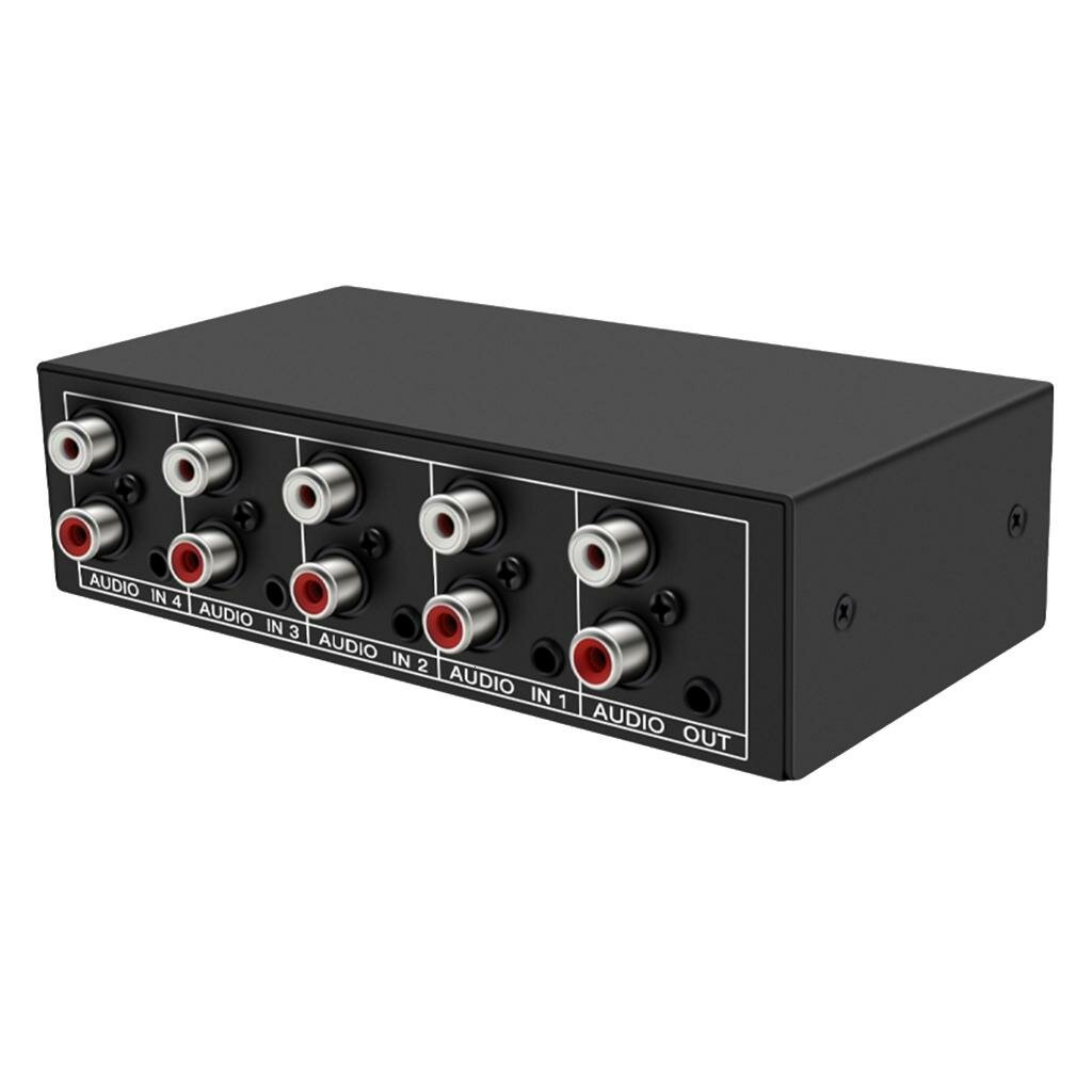 Стерео коммутатор для студии с RCA и 3.5 мм, 4 канала