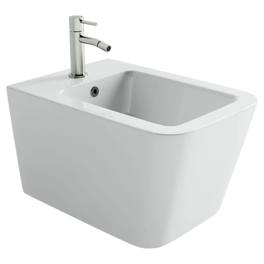 Биде подвесное Ceramicanova Miro, с крепежом для скрытого монтажа, белый, CN11004