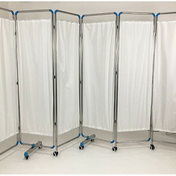 Утолщенный мобильный бесшумный экран из нержавеющей стали, прямая продажа от фабрики, экран для салона красоты, складная перегородка для больницы, колесный экран для клиники
