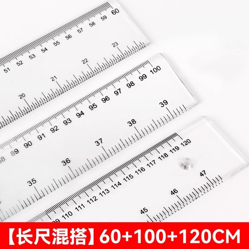 Утолщенная износостойкая высокоточная прозрачная пластиковая линейка, удлиненная линейка 20/30/40/50/60/100/120 см, многофункциональная