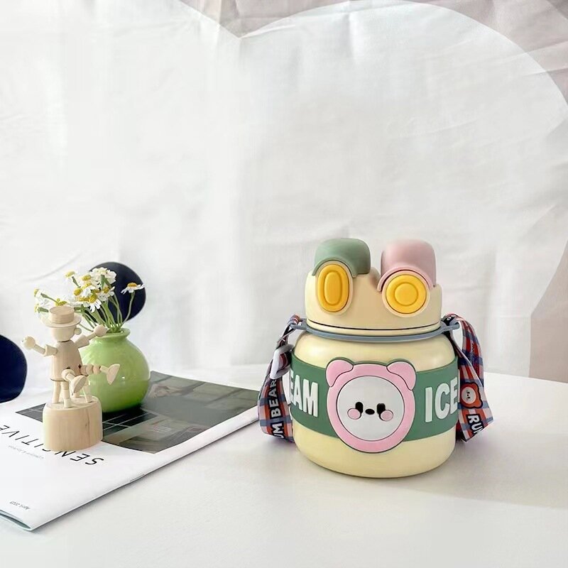 Осенняя новая интернет-знаменитость термос с двойной крышкой, высокая ценность красоты, милая детская двойная чашка для