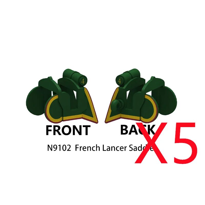 BRICKPANDA N9102 French Lancer Saddle, 5 шт, темно-зеленый