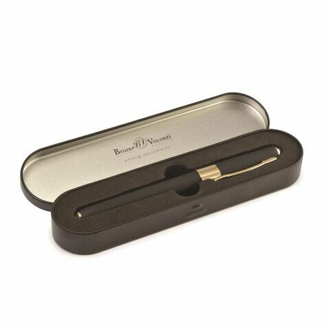 2 шт. Ручка подарочная шариковая BRUNO VISCONTI "Monaco", черный корпус, 0,5 мм, футляр, синяя, 20-0125/601