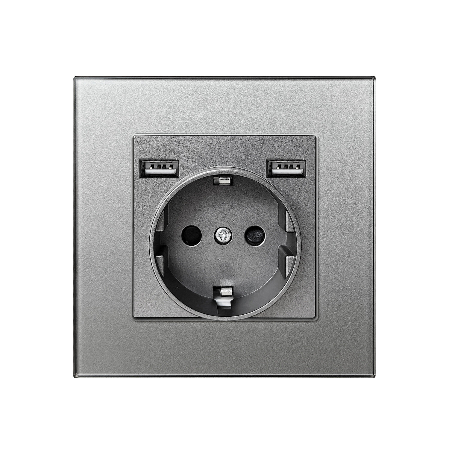 Настенная розетка R Series 86 типа европейского стандарта с USB и Type-C, стеклянная панель, скрытая круглая коробка для установки