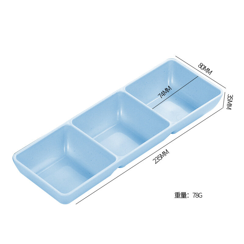Тарелка из пшеничной соломы в скандинавском стиле с тремя отделениями, корейская тарелка для соуса, тарелка для горячего, барбекю, тарелка для приправ, закусочная тарелка, тарелка для соусов