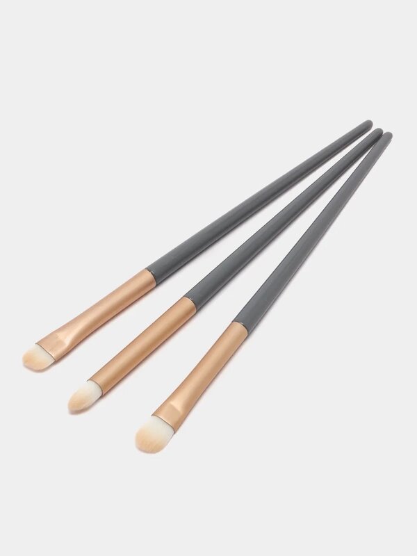 Набор кистей для макияжа глаз и лица, для кремовых и сухих текстур, 3 штуки в наборе