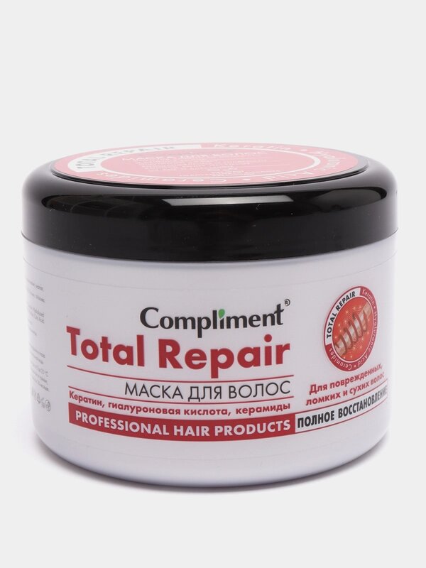 Compliment, маска для волос Total Repair, с кератином, 500 мл