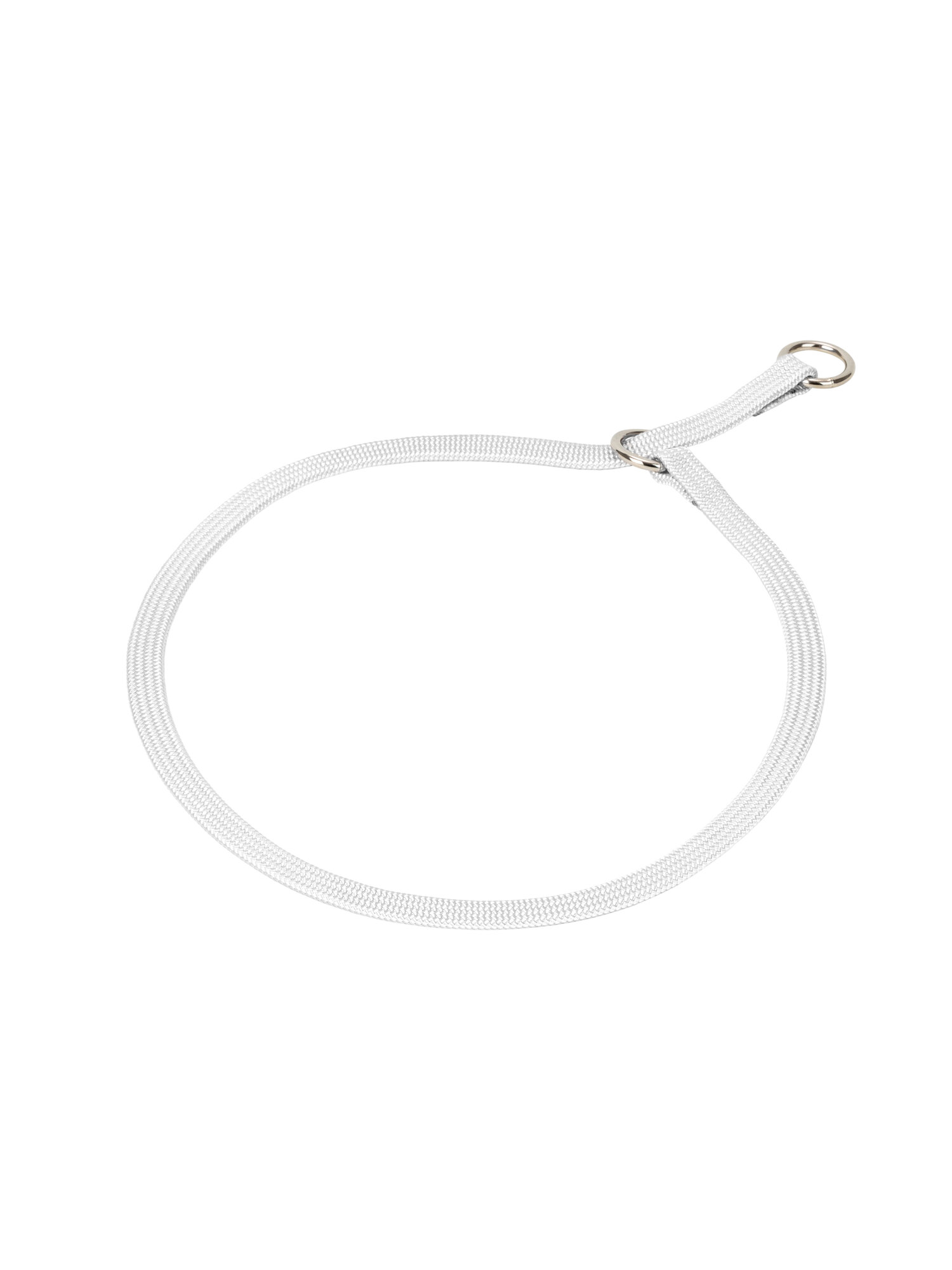 Ошейник удавка для собак ZooOne с 2-я кольцами (лента-чулок) 10 мм, 65 см, белый