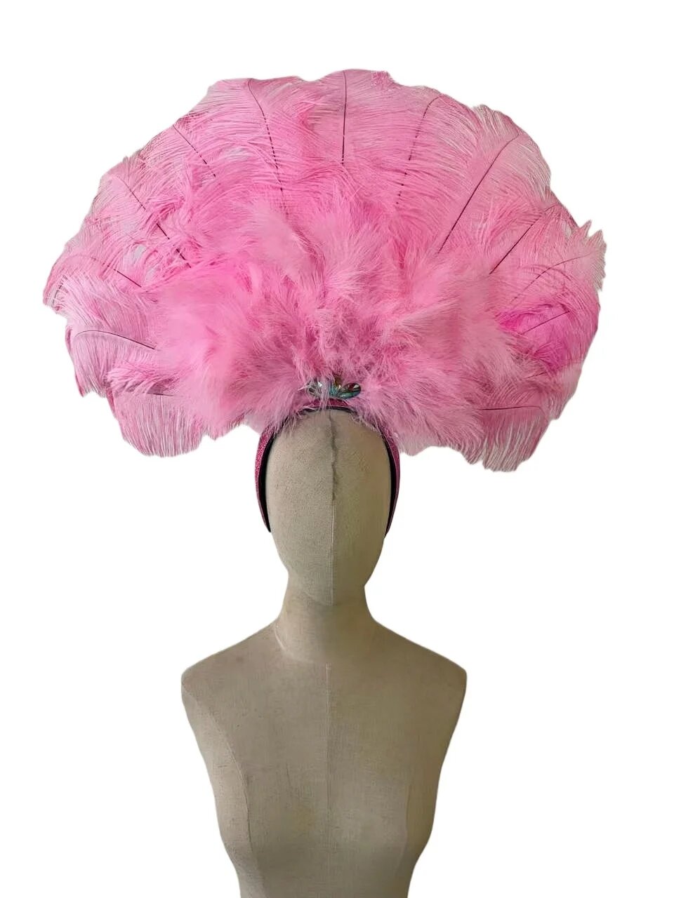 Аксессуары для латинских танцев для самбы, модный изысканный головной убор с перьями, Розовый