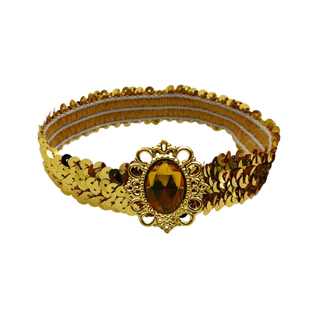 Лента для волос с блестками-золотая