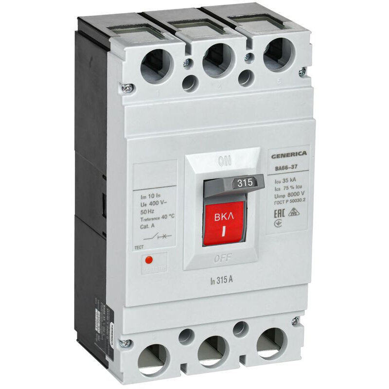 Выключатель автоматический ВА66-37 3Р 315А 35кА GENERICA, IEK SAV40-3-0315-G (1 шт.)