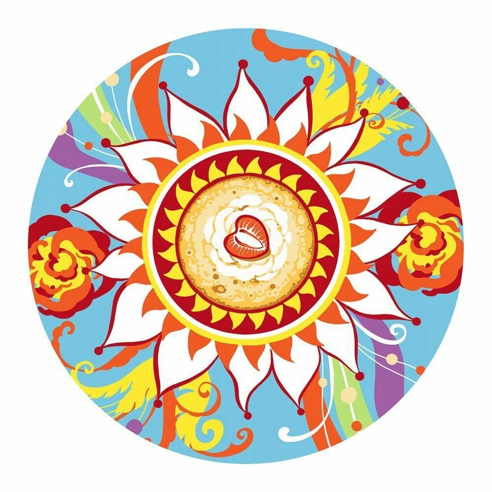 Доска разделочная, подставка под горячее Стекло "Широкая Масленица", 20 см без выбора дизайна