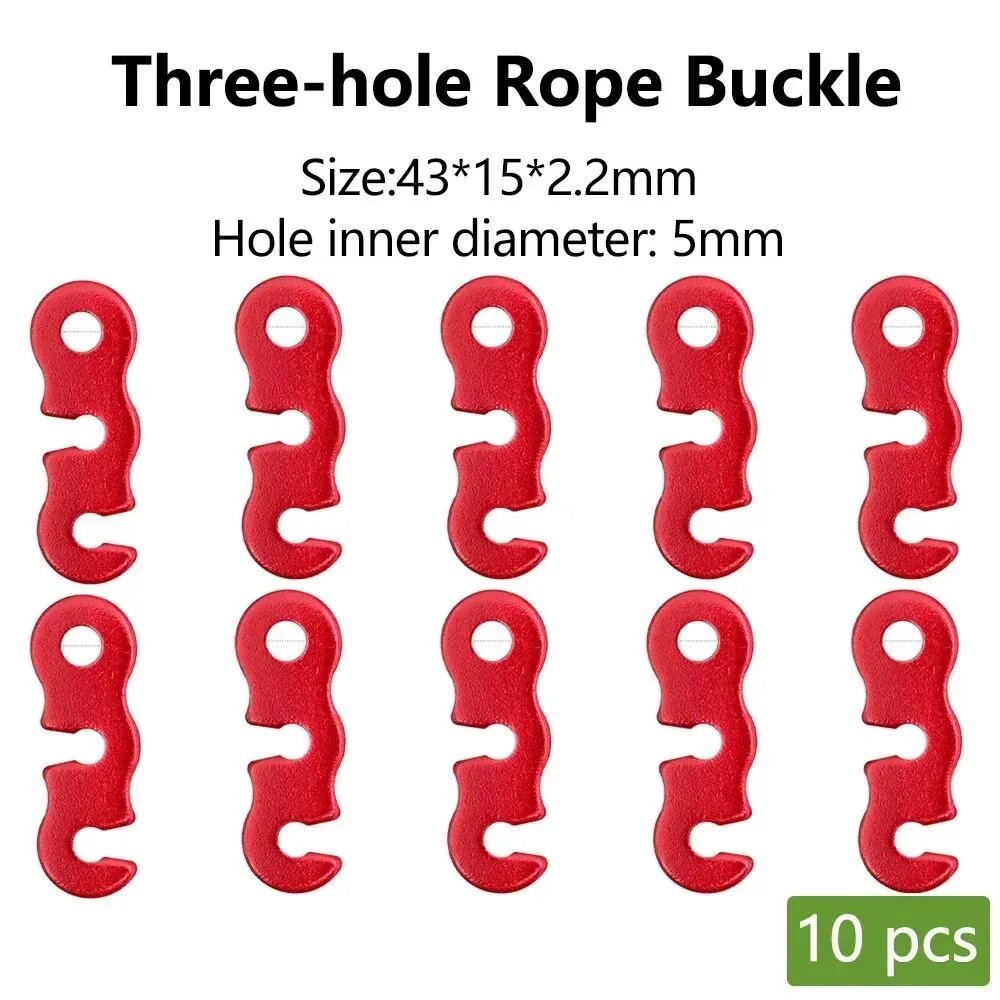 Комплект Из 10 Алюминиевых S-образных Зажимов Для Растяжки Тросов Палатки, Регулируемые Крепежные Элементы Для Кемпинга И Туризма