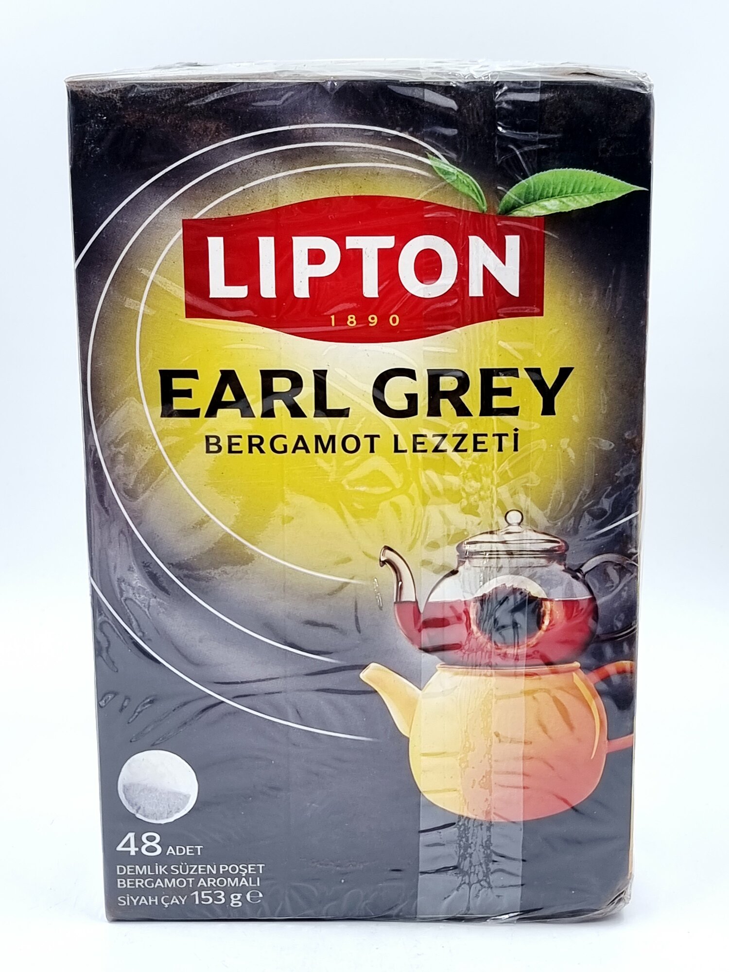 Чай черный Lipton Earl Grey с бергамотом 48 пакетиков 153 г (Турция)